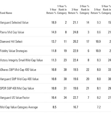 9 Top-Performing Mid-Cap Value Funds | Morningstar